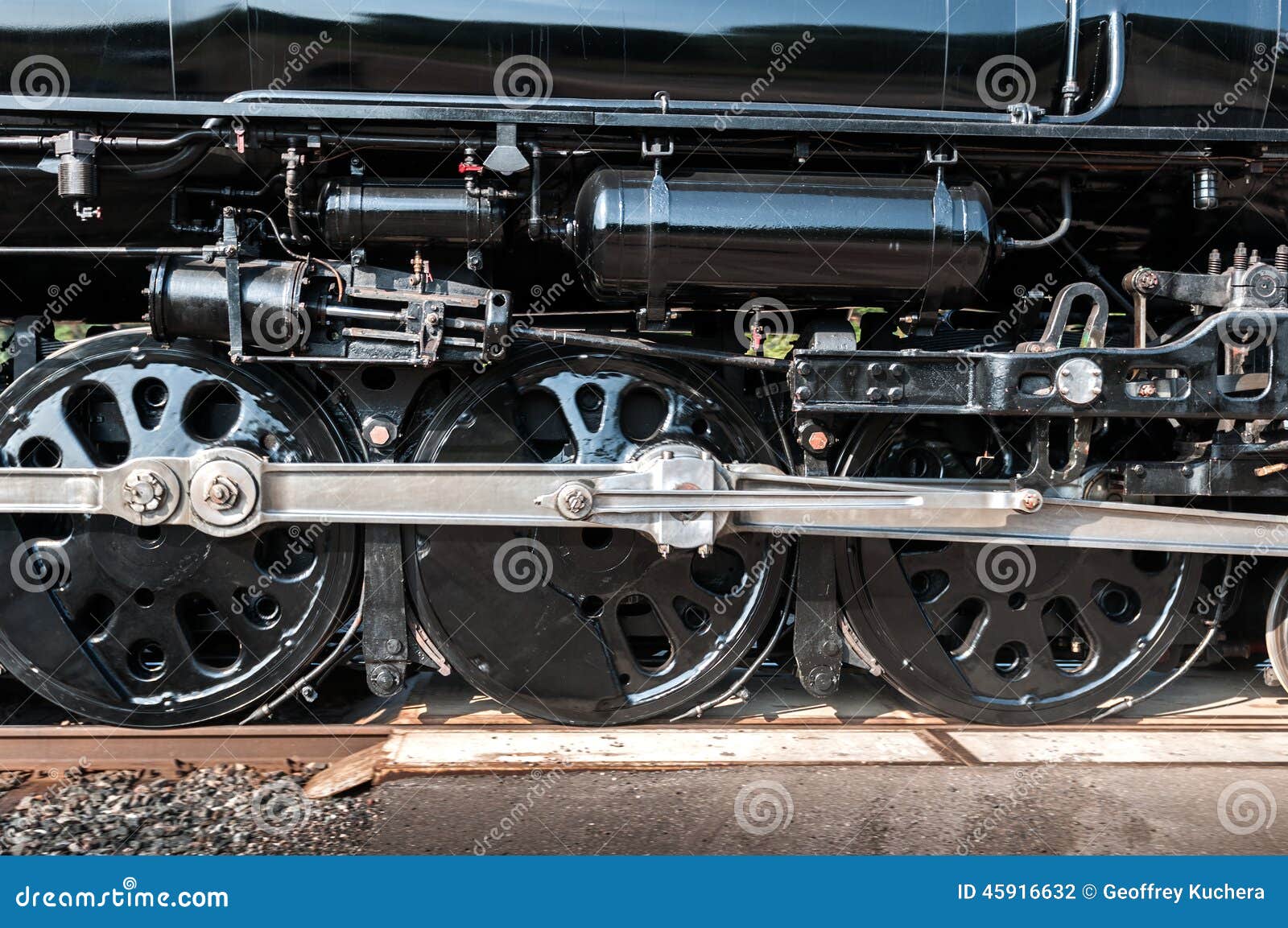 Wheels of Vintage Steam Engine Move by Stock Photo - Image of outdoors ...