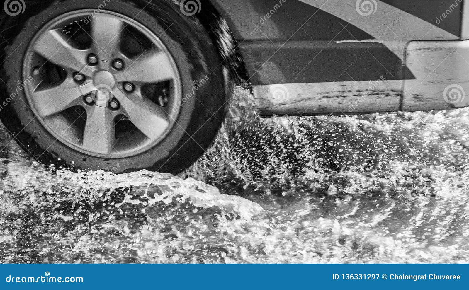 Wheels on the water splash stock image. Image of splashing - 136331297