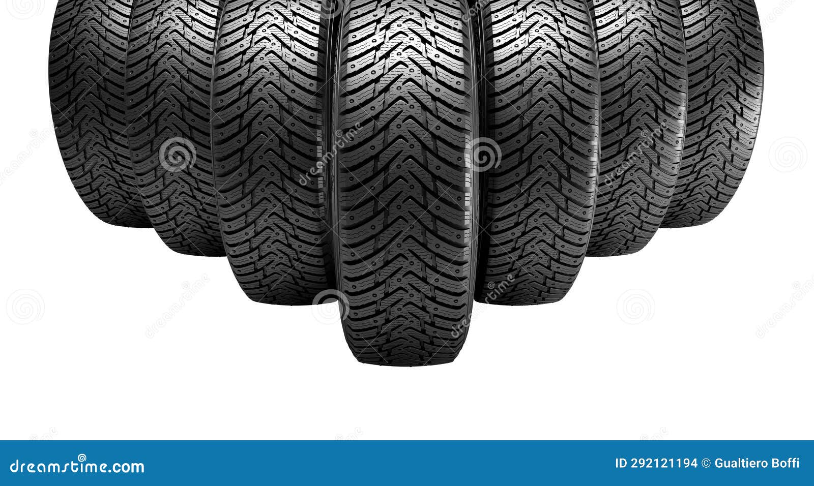 Wheels with Winter Tyres on a White Background Stock Illustration ...