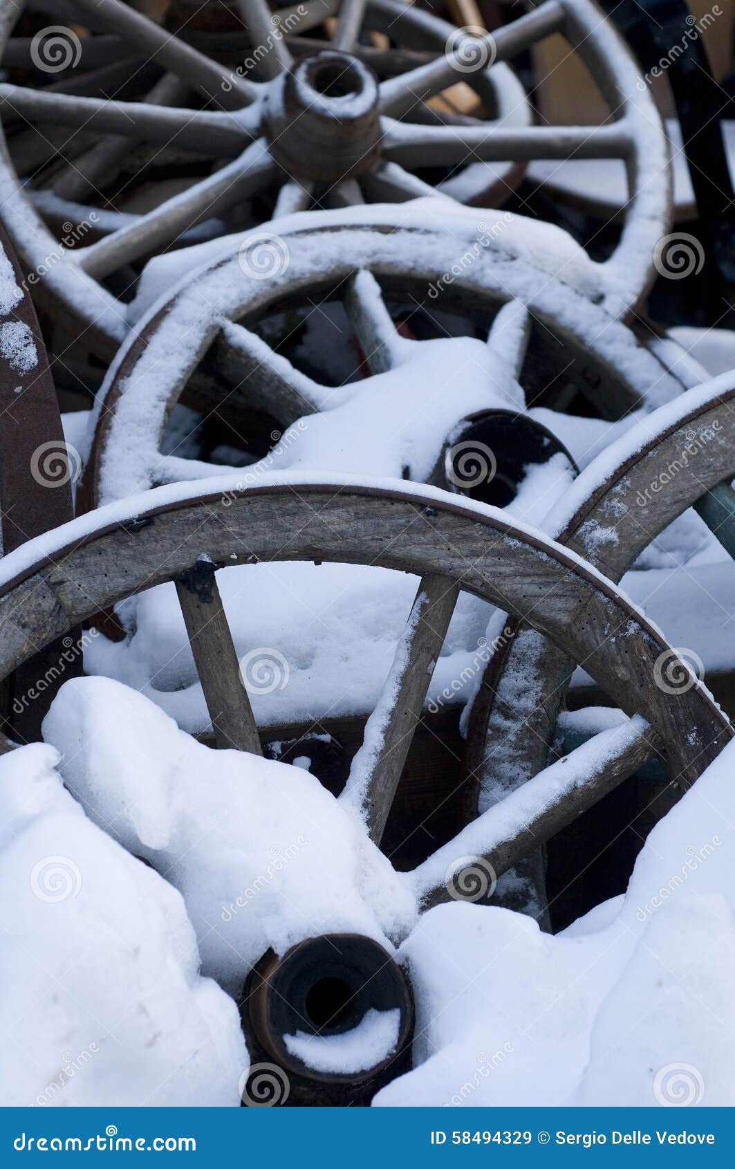 Wheels stock image. Image of shapes, snowfall, winter - 58494329