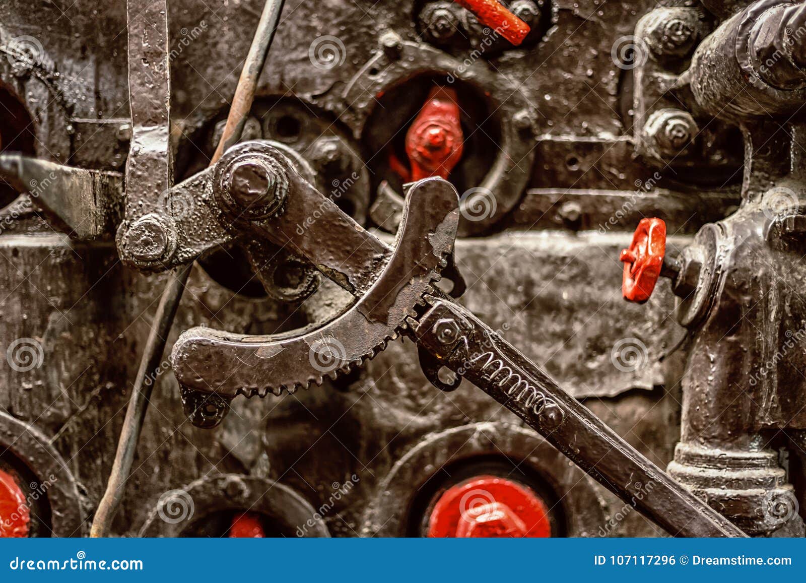 Wheelwork in old engine stock photo. Image of steampunk - 107117296