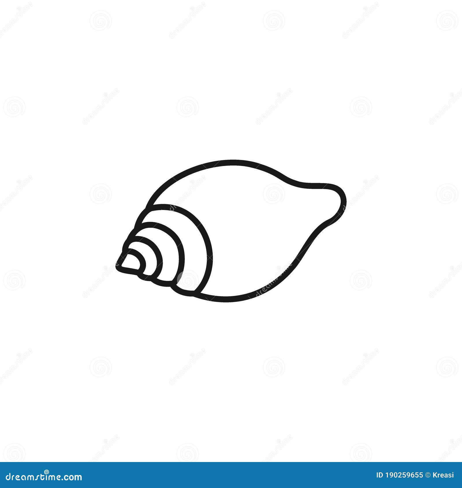 Whelk Icon Flat Vector Illustration Stock Vector - Illustration of ...