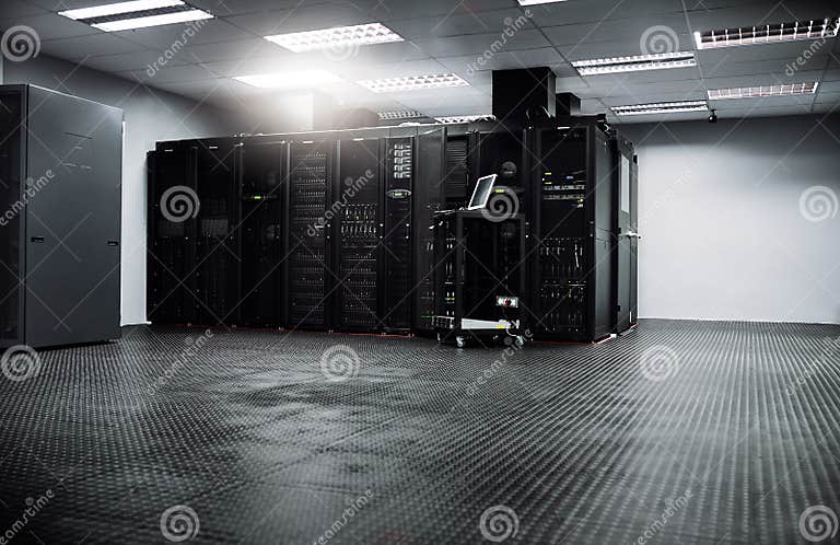 Where All the Data Gets Processed. the Inside of a Server Room Inside a ...