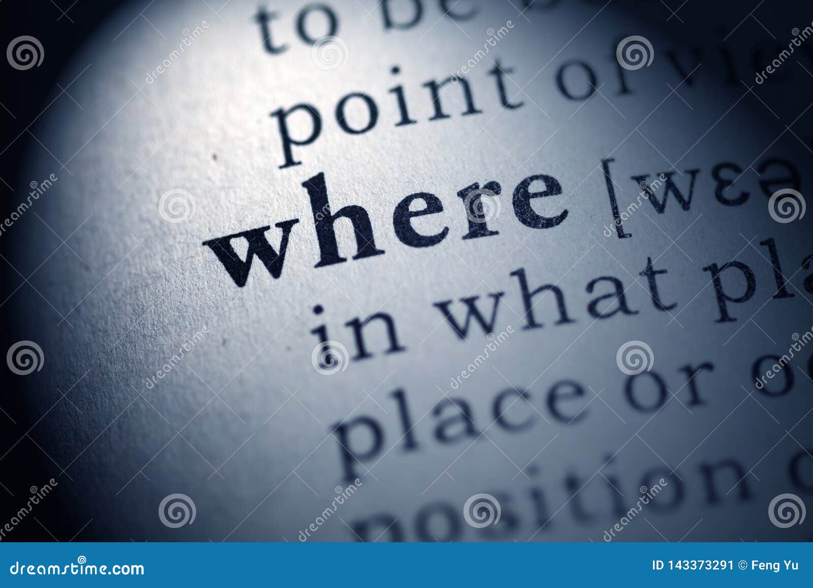 Definition of the Word Where Stock Illustration - Illustration of close ...