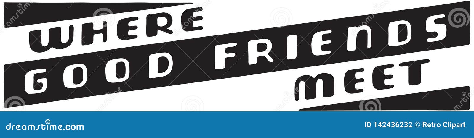 Where Good Friends Meet stock illustration. Illustration of fifties ...