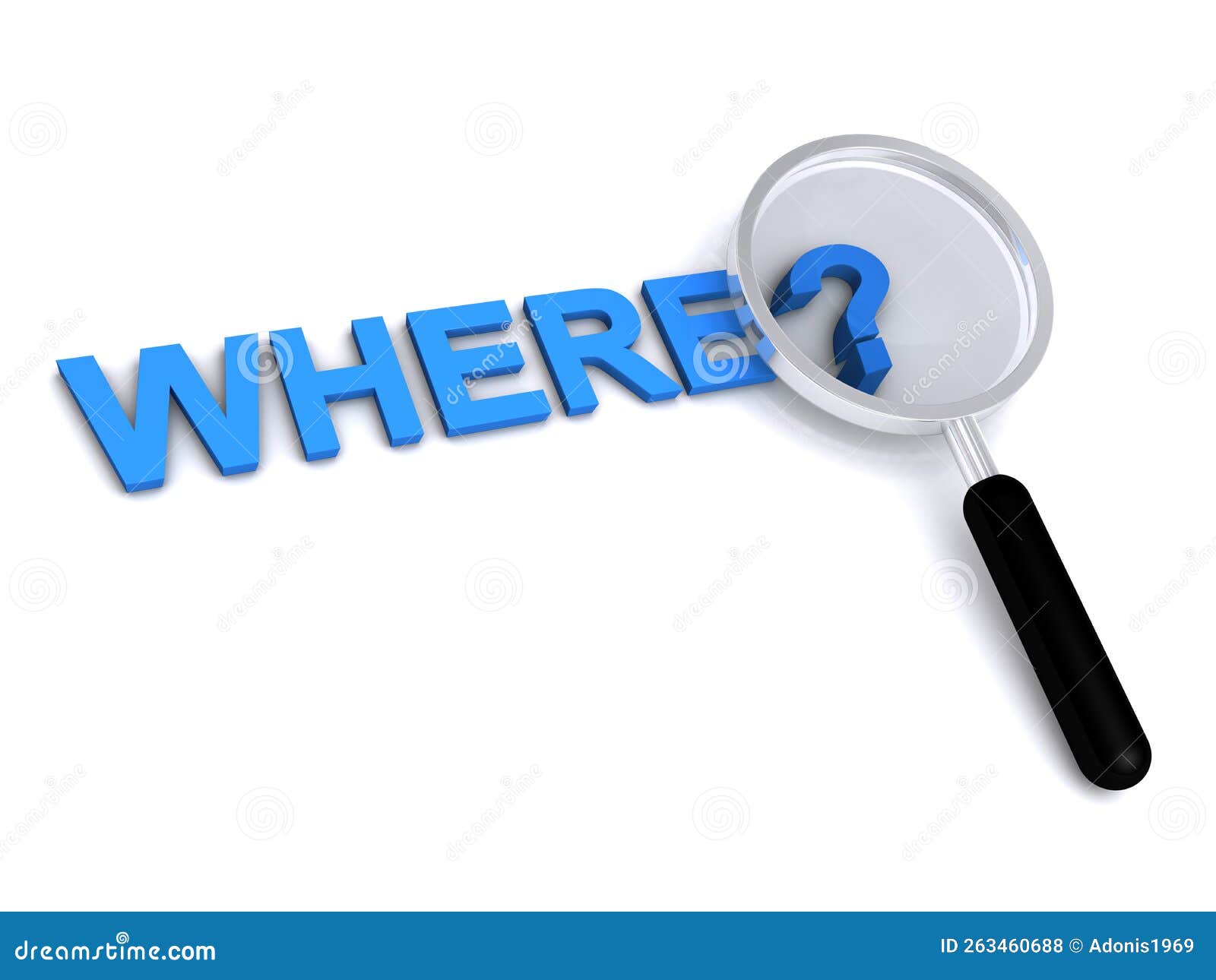 Where with Magnifying Glass on White Stock Photo - Image of finding ...