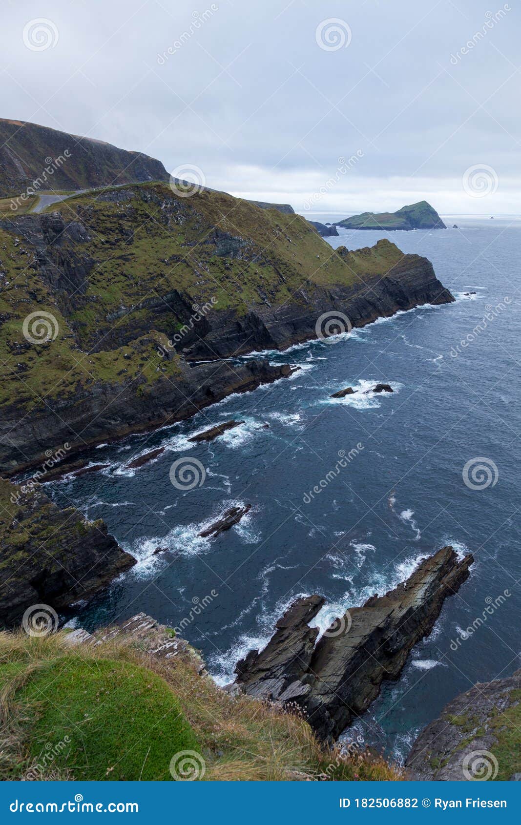 Where the Ocean Meets the Mountains at the Cliffs Stock Photo - Image ...