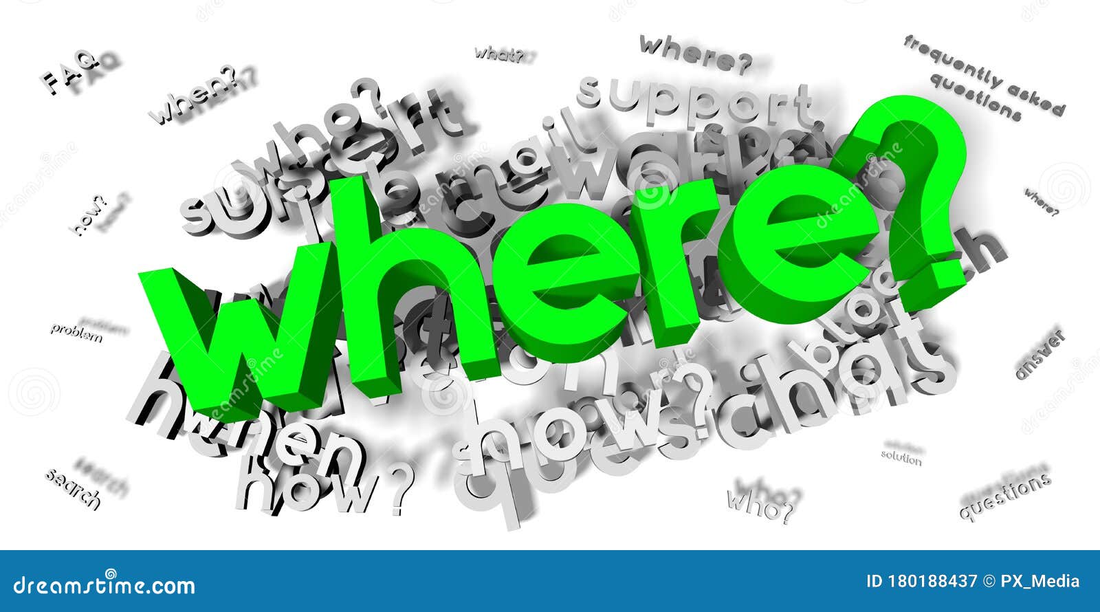 Where? Question Concept - 3D Illustration Stock Illustration ...