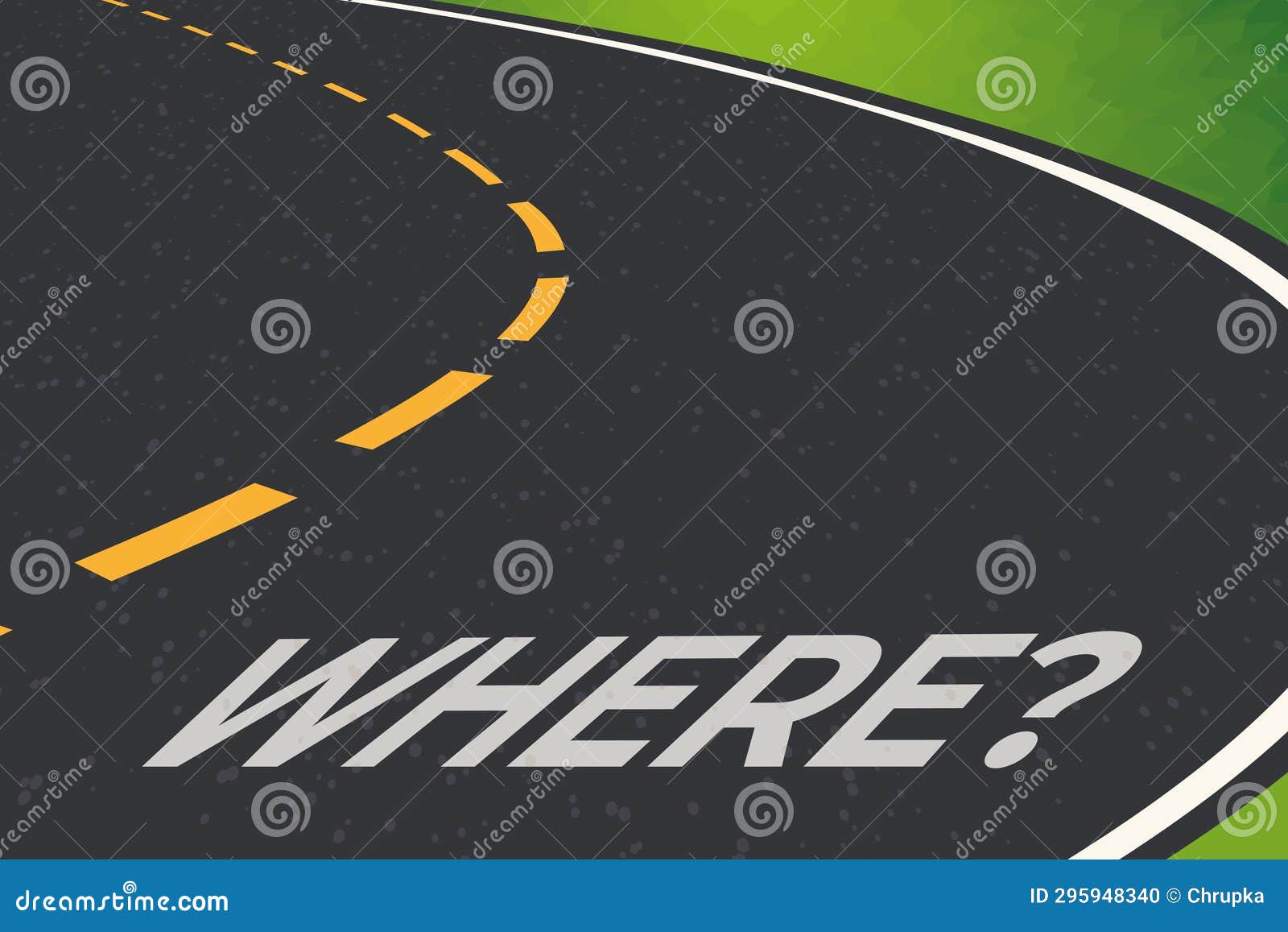 Where question on the road stock vector. Illustration of asphalt ...
