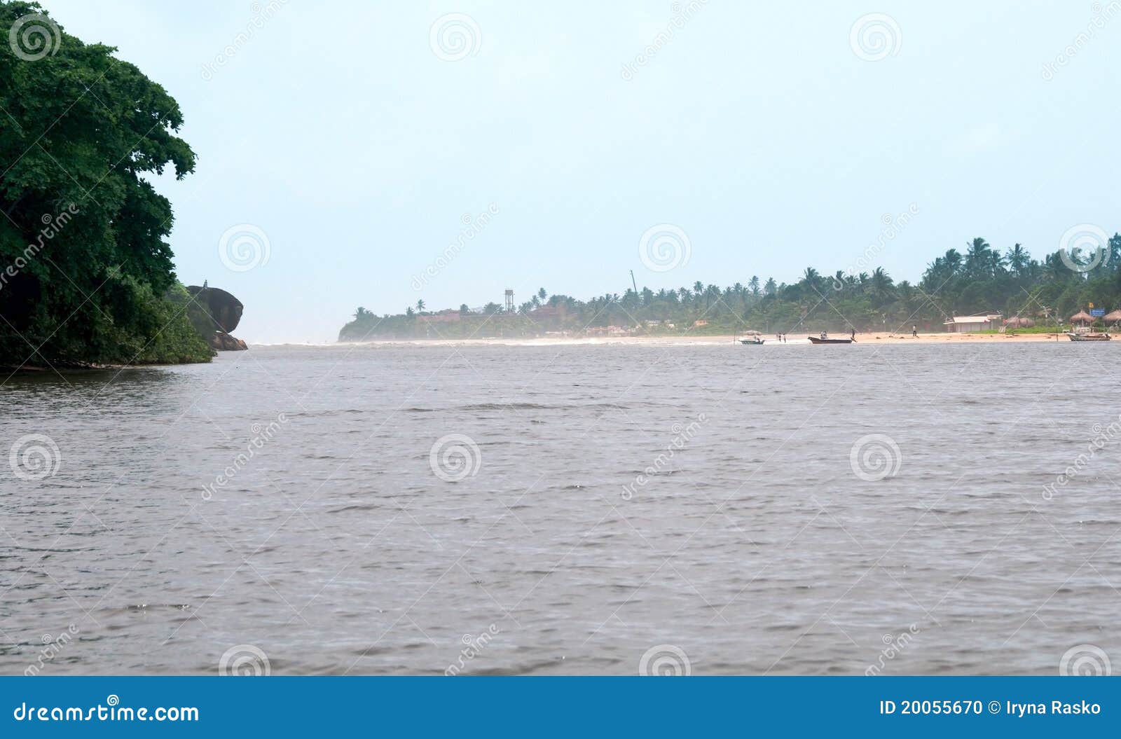 Where River Meets with the Ocean Stock Photo - Image of river ...