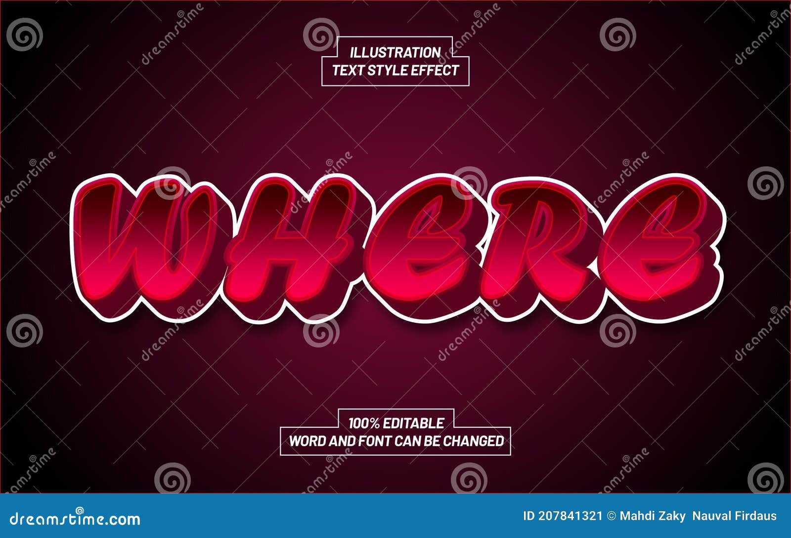 Where Text Style Effect stock vector. Illustration of title - 207841321