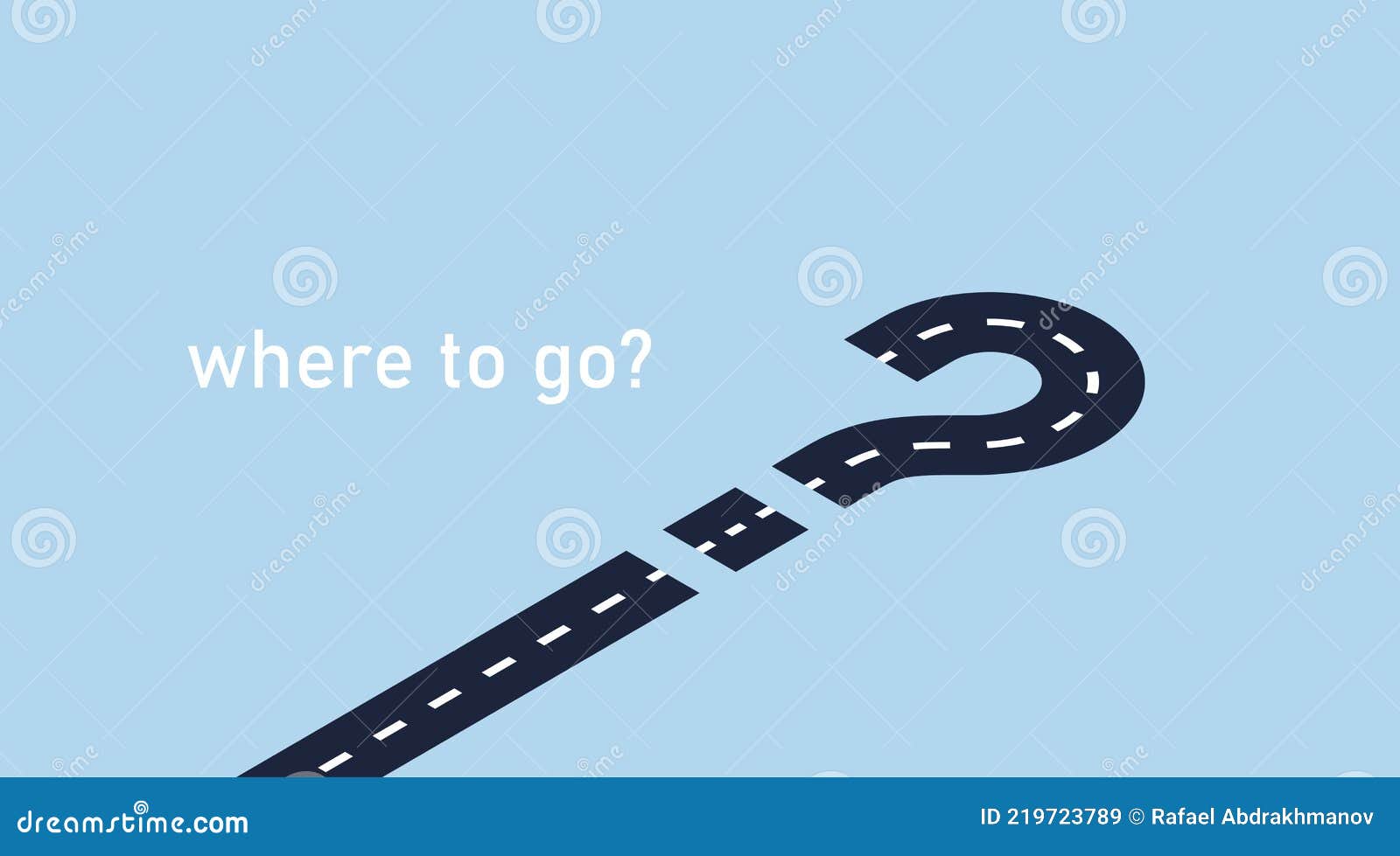 Where To Go? Isometric Vector Illustration. Highway Road In A Question ...