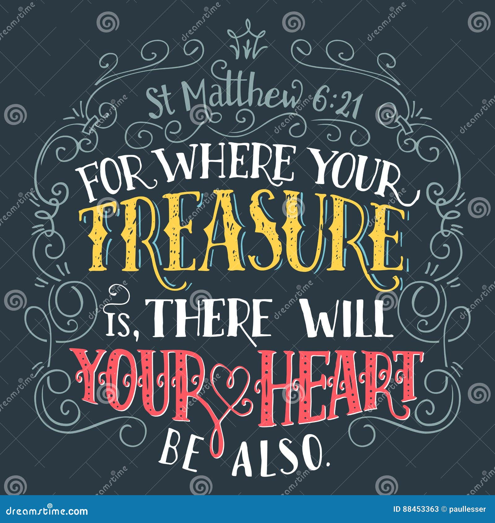 For Where Your Treasure is Bible Quote Stock Vector - Illustration of ... For Where Your Treasure is Bible Quote Stock Vector - Illustration of ...