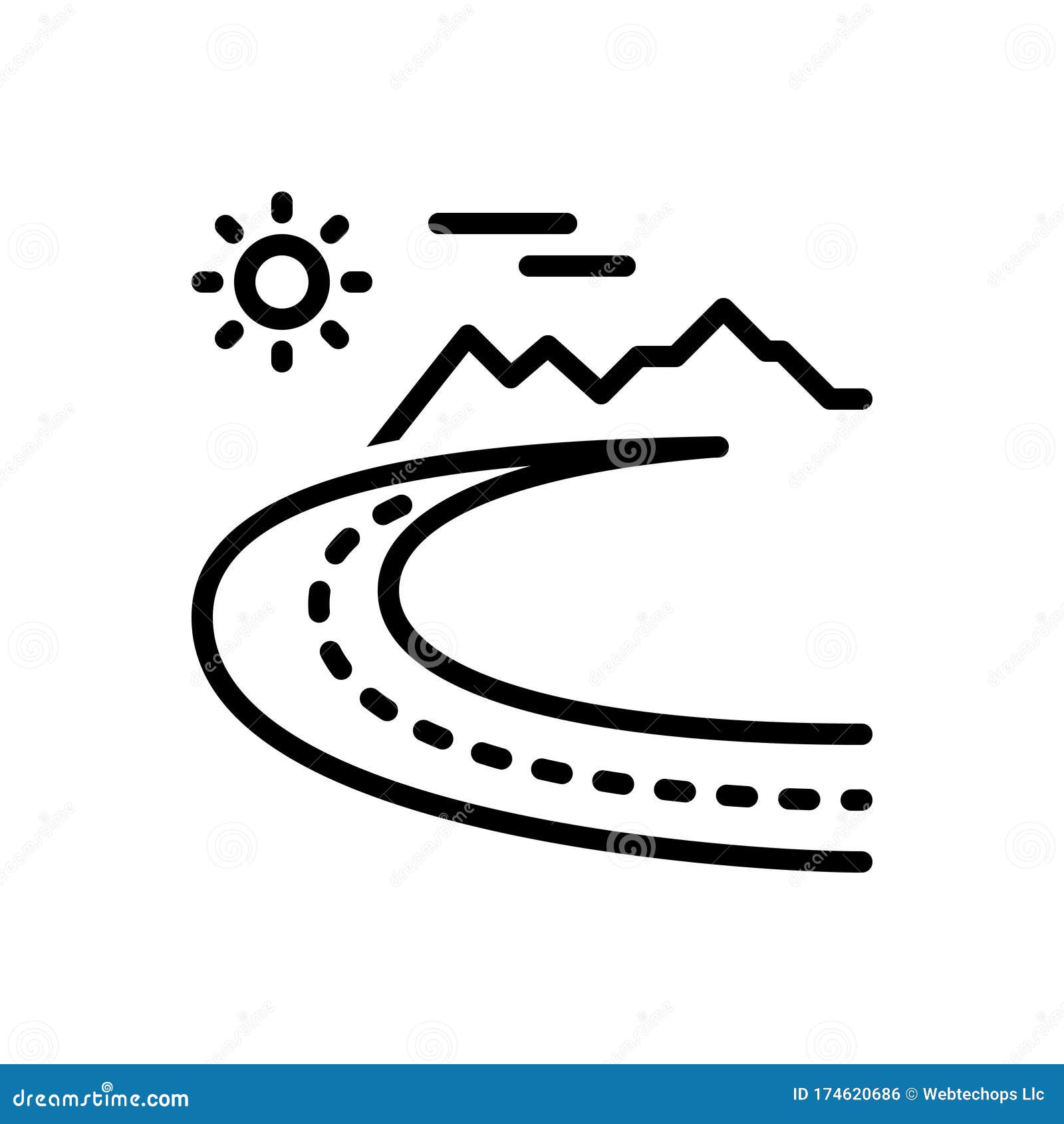 Black Line Icon for Whereas, Way and Highway Stock Vector ...