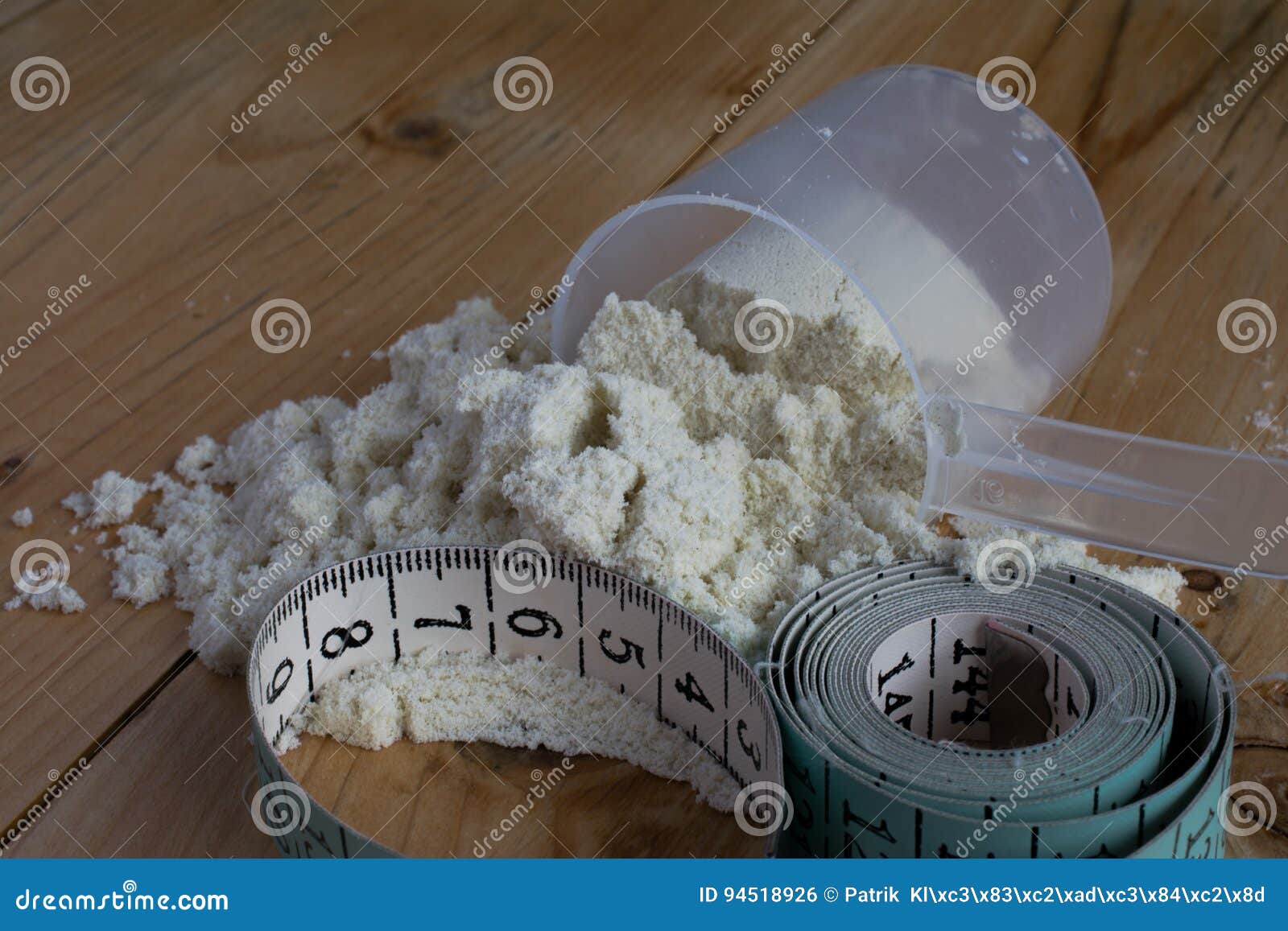 Whey Protein with Measuring Tape Stock Photo - Image of banana ...