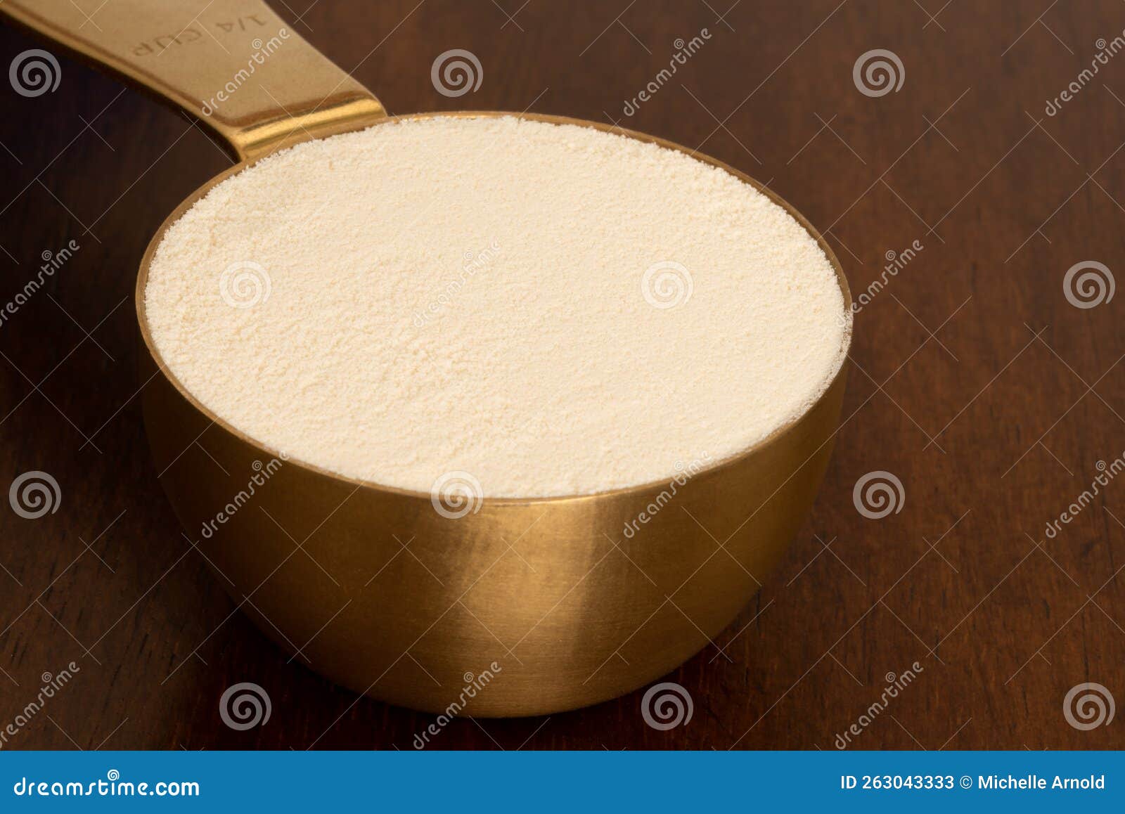 Whey Protein Powder in a Measuring Cup Stock Image - Image of ...