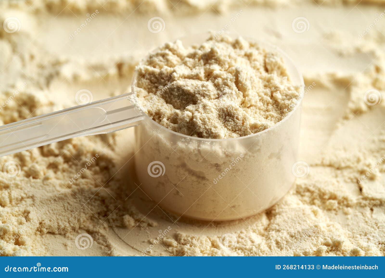 Whey Protein Powder in a Measuring Spoon Stock Image - Image of loss ...