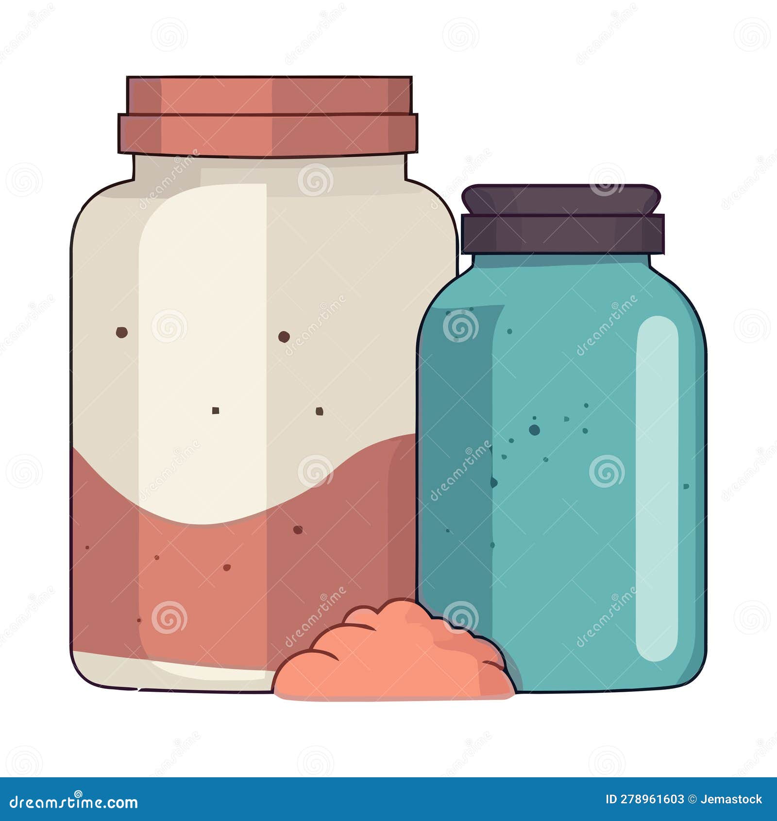 Whey Protein Powder Pots Products Stock Vector - Illustration of ...
