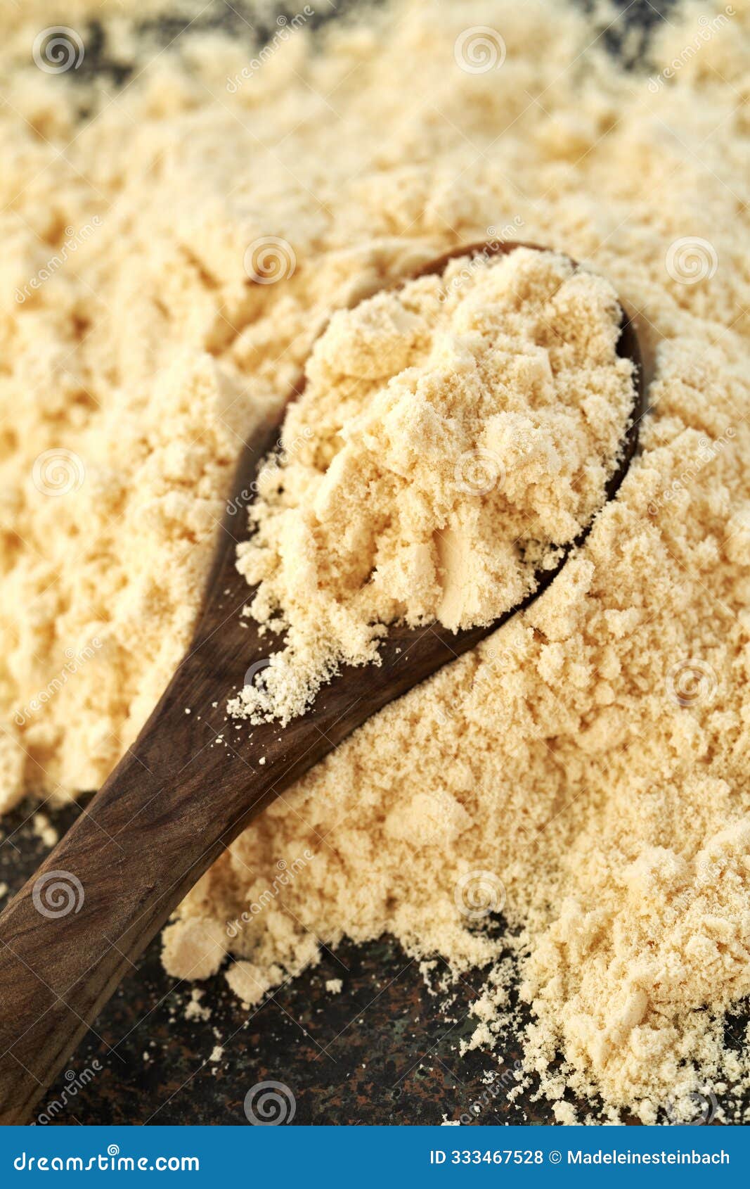 Whey Protein Powder on a Wooden Spoon Stock Photo - Image of natural ...