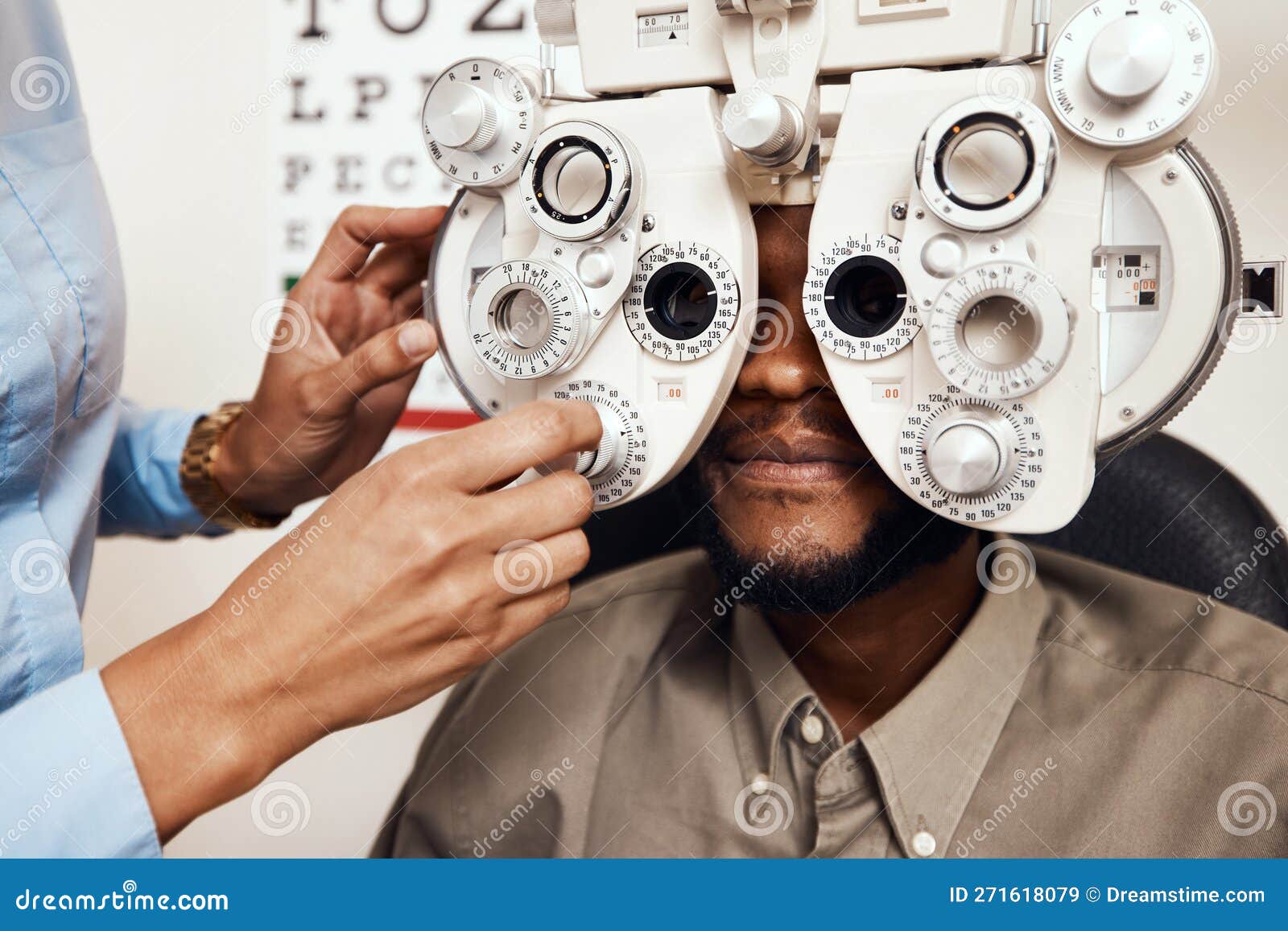 Which is Better 1 or 2. Shot of an Optometrist Examining Her Patients ...