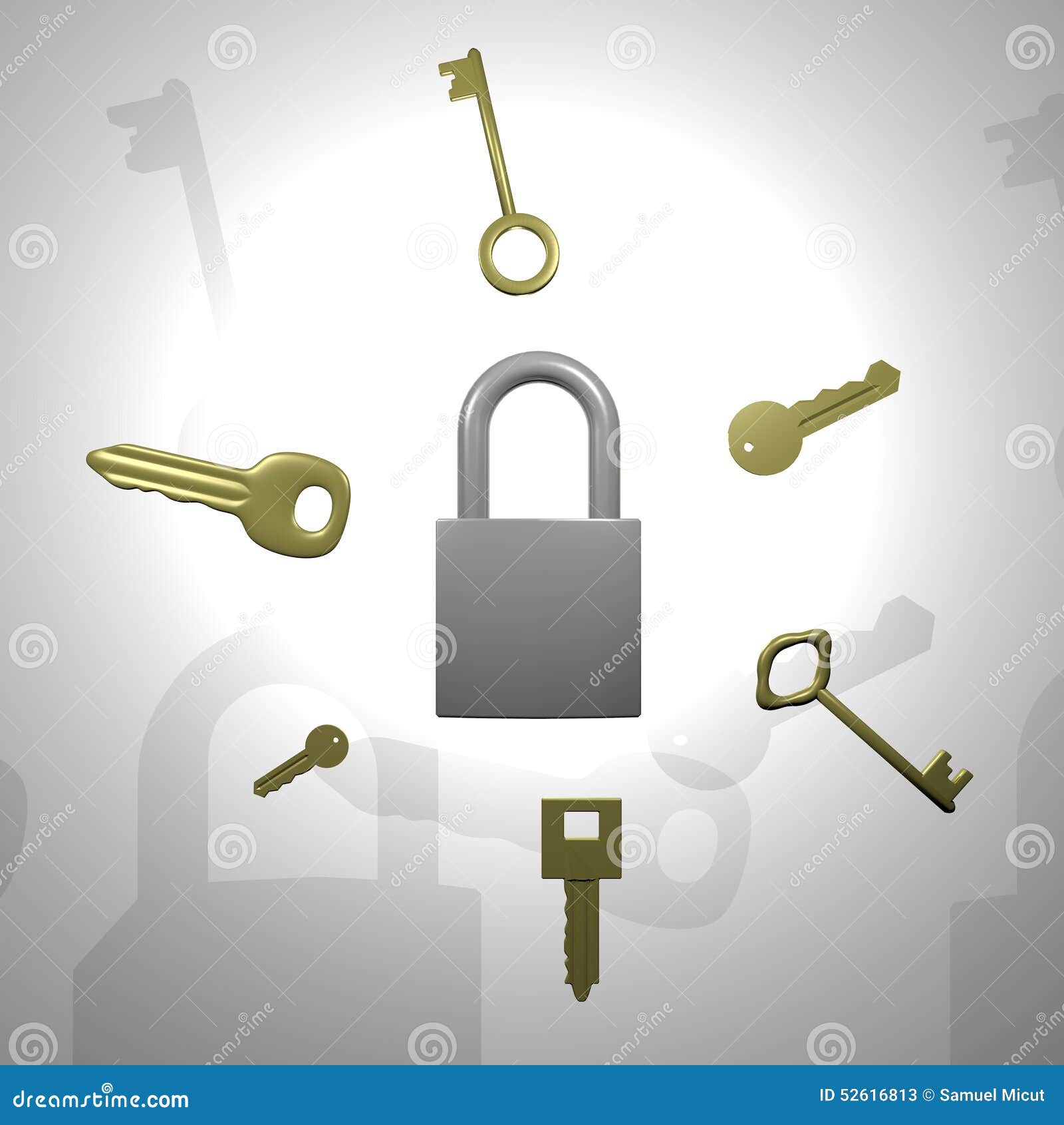 Which Key Fits the Padlock? Stock Illustration - Illustration of ...
