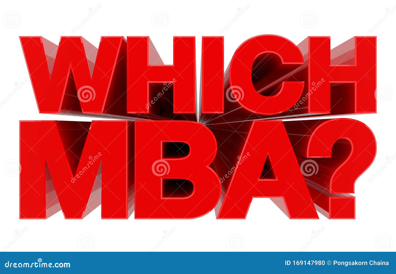 WHICH MBA ? Word on White Background 3d Rendering Stock Illustration ...