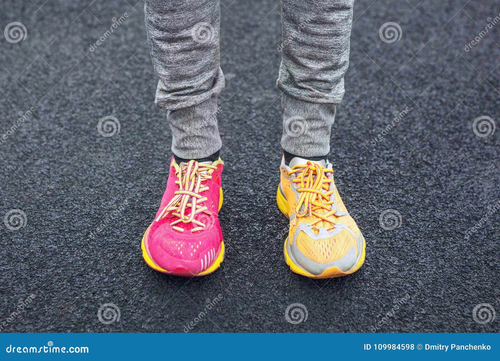 Legs in Multi-colored Running Shoes. Stock Photo - Image of fitness ...
