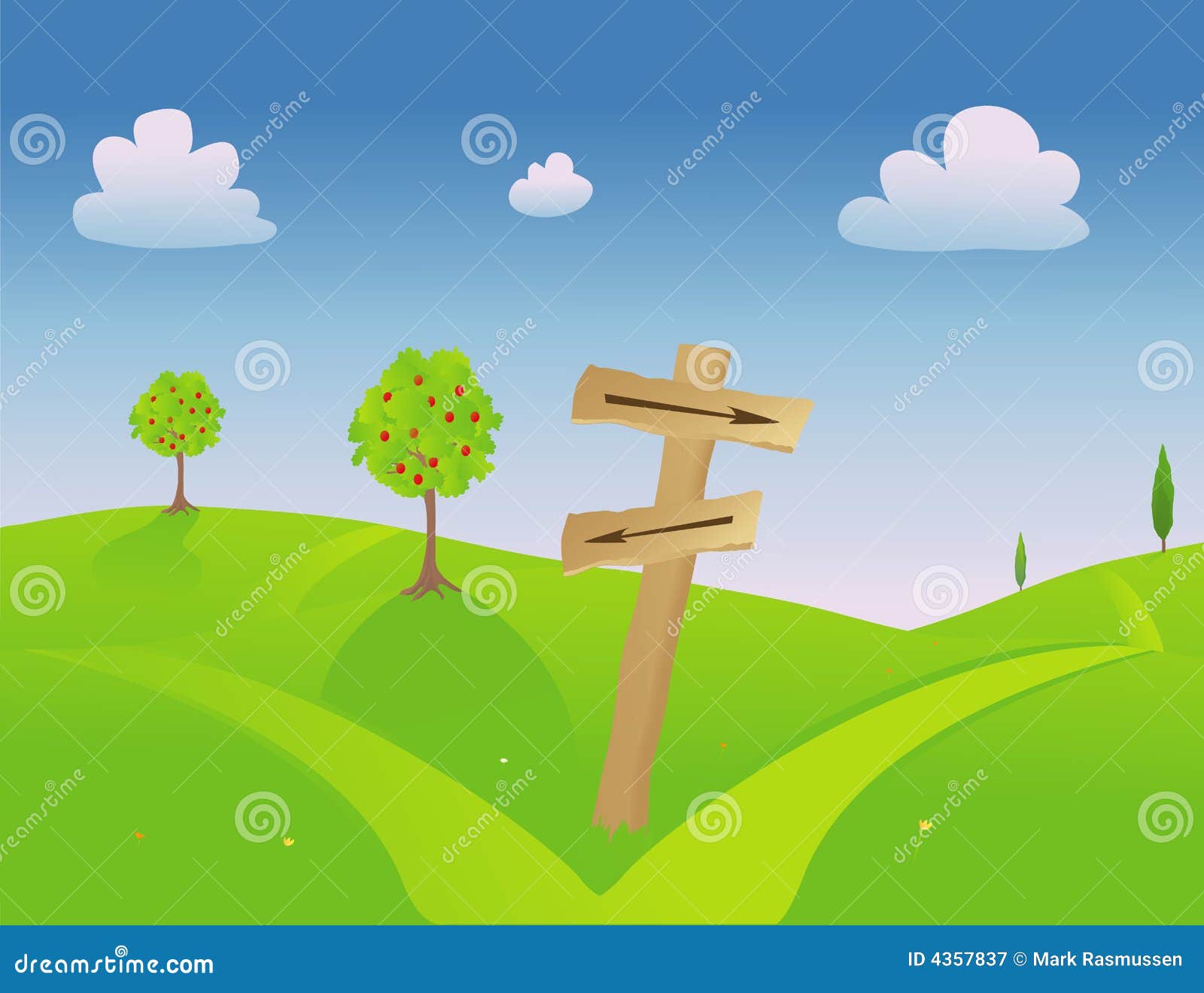 Which Way stock vector. Illustration of choose, apple - 4357837