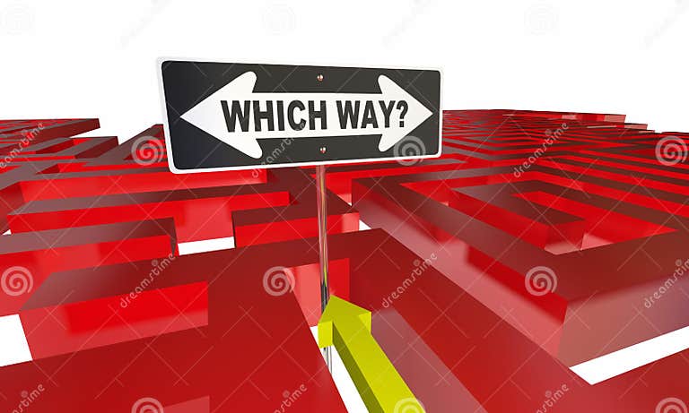 Which Way Choose Decide Path Maze Stock Illustration - Illustration of ...