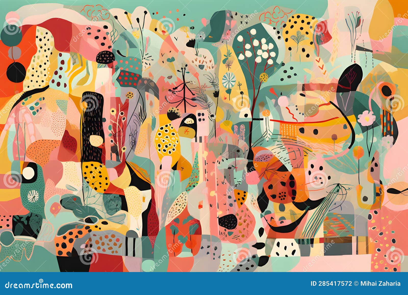 Colorful Whimsical Abstract Background. Generative AI Stock ...