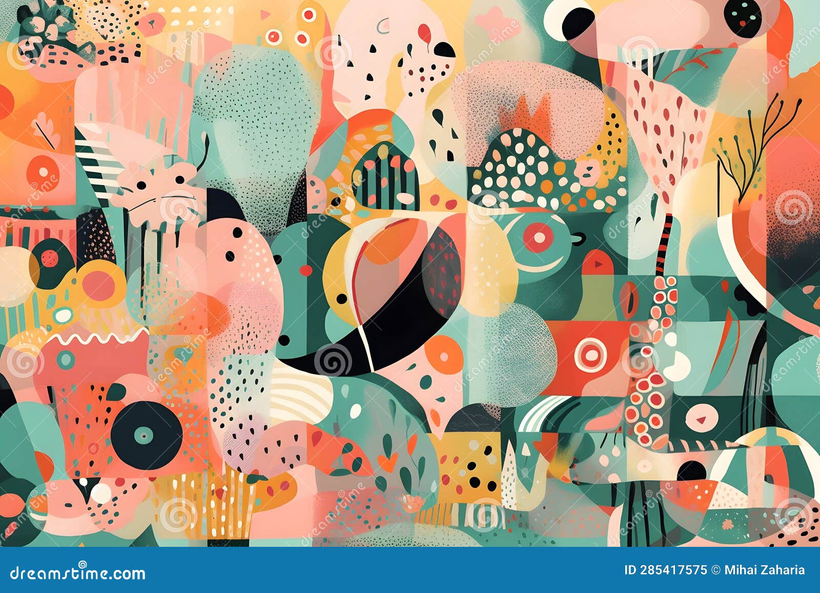 Colorful Whimsical Abstract Background. Generative AI Stock ...
