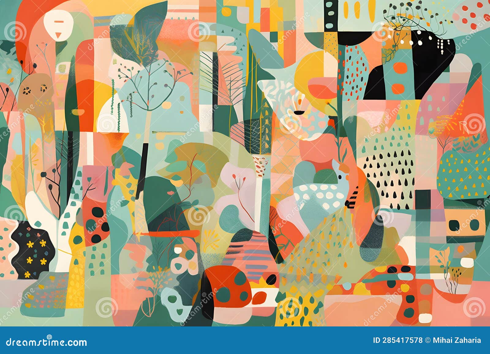 Colorful Whimsical Abstract Background. Generative AI Stock ...