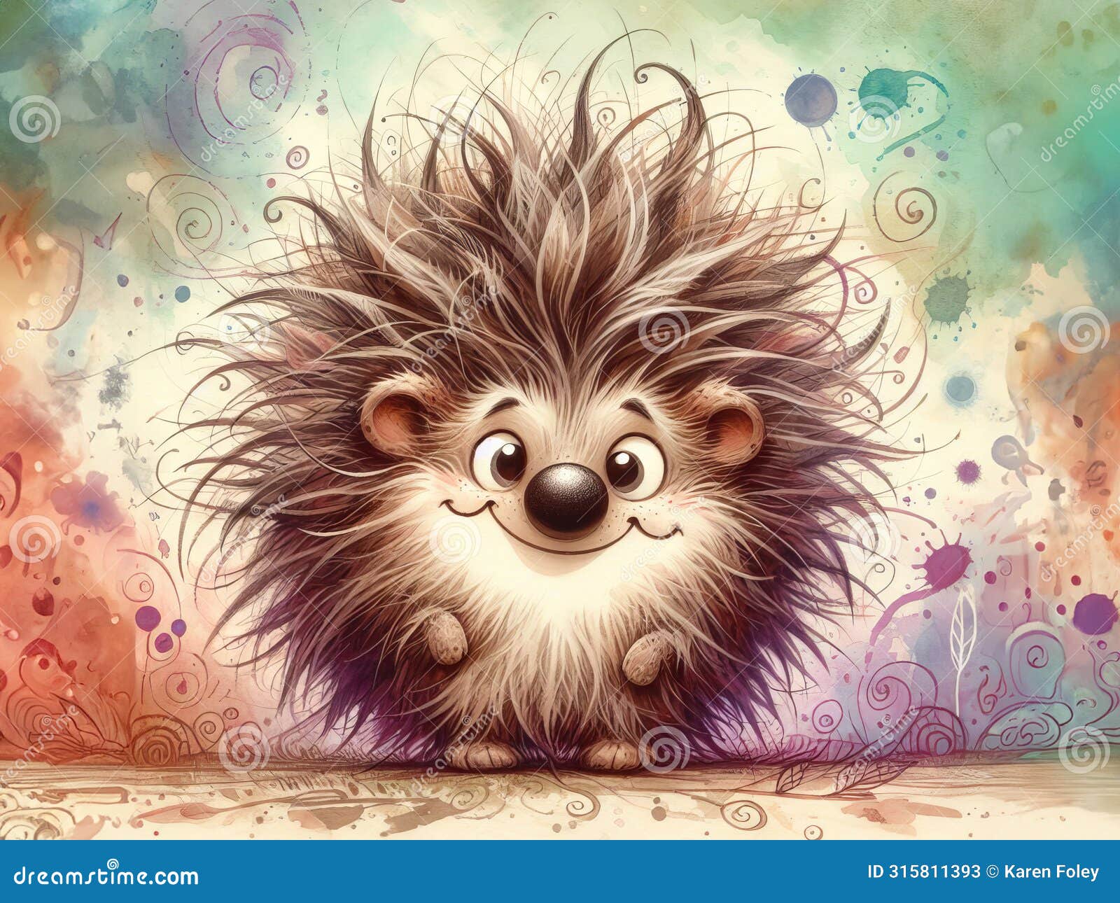Whimsical Abstract Hedgehog Stock Illustration - Illustration of ...