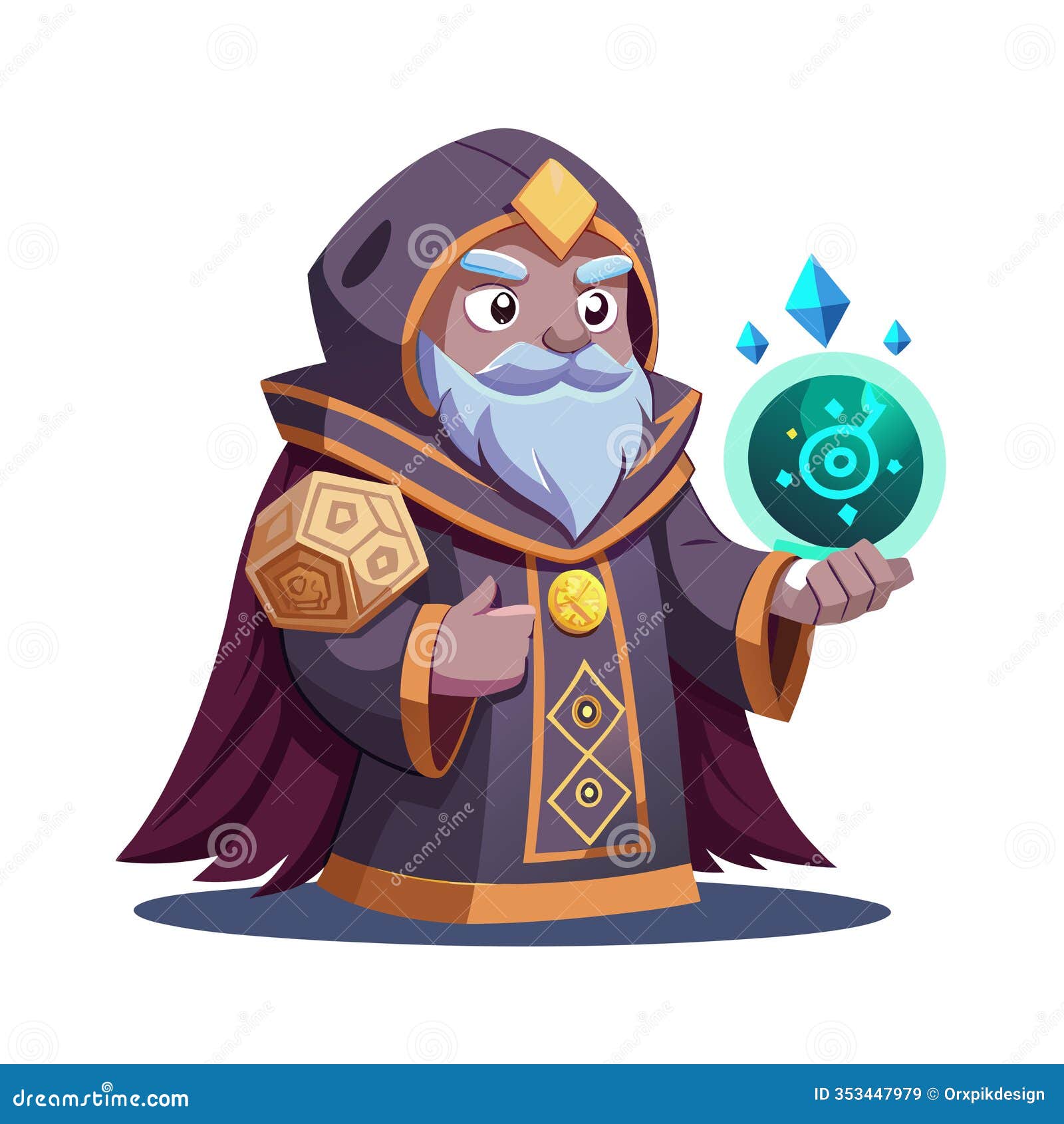 Ancient Rune Stone Showing Fehu Symbol Of Wealth Cartoon Vector ...