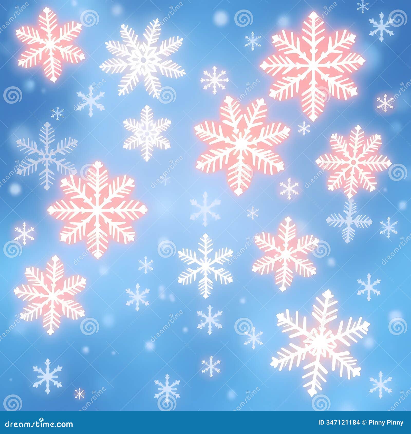A Whimsical Array of Cartoon Snowflakes, Glowing, Wintry Blues and ...