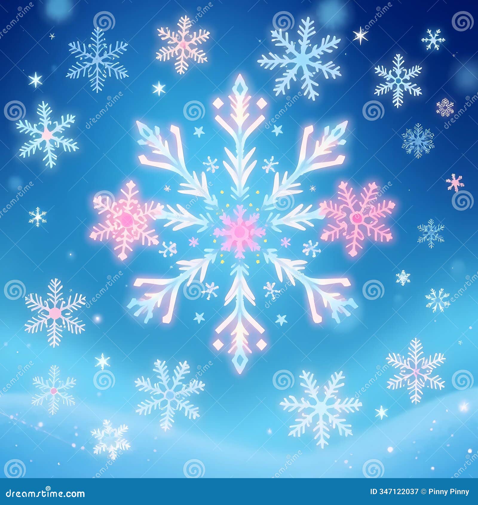 A Whimsical Array of Snowflakes, in Various Shapes and Sizes, Glowing ... A Whimsical Array of Snowflakes, in Various Shapes and Sizes, Glowing ...