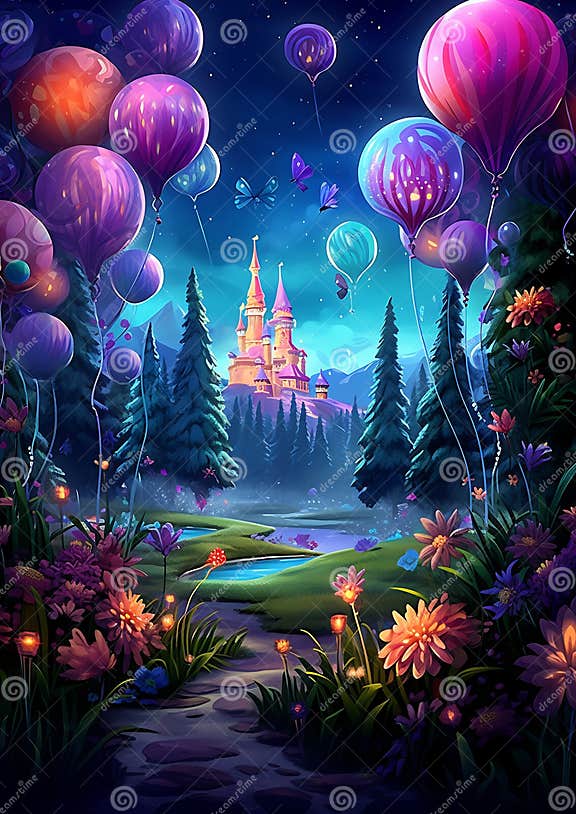 Whimsical Backdrop Graphics Stock Illustration - Illustration of ...