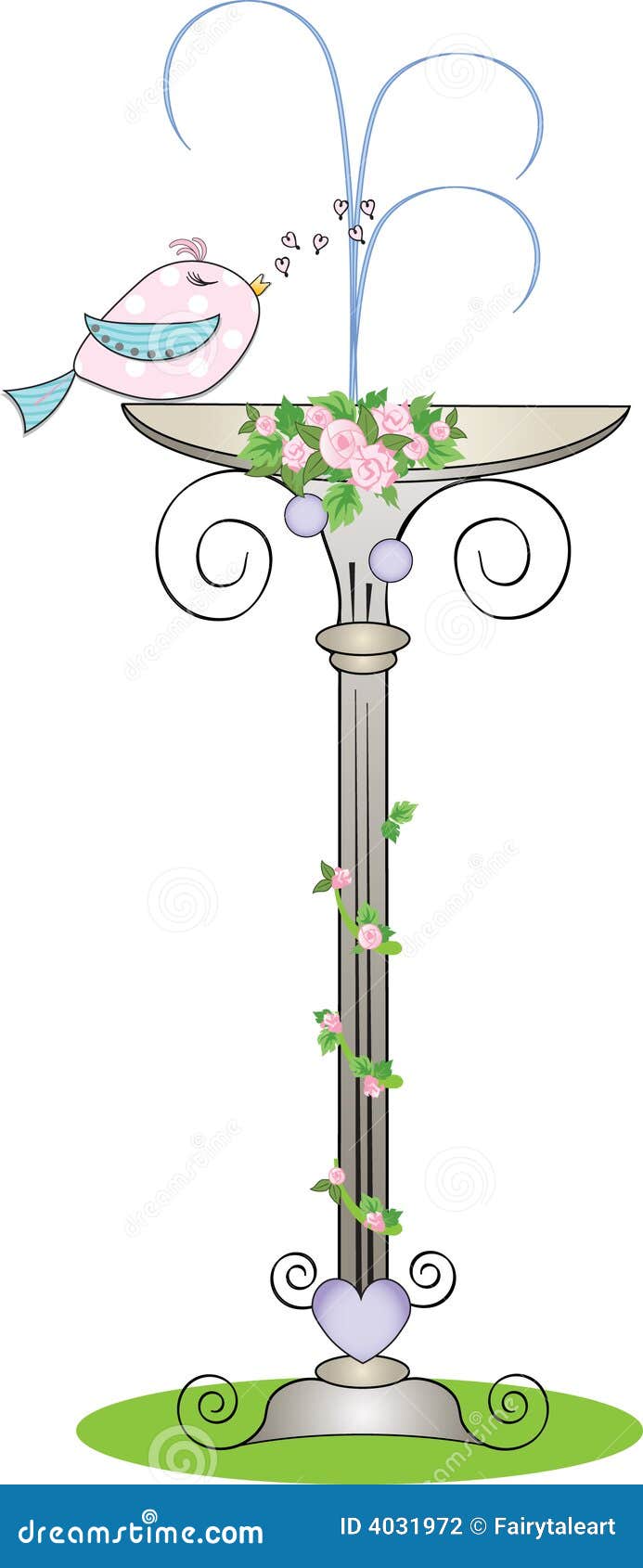 Whimsical Bird Bath stock vector. Illustration of boutique - 4031972