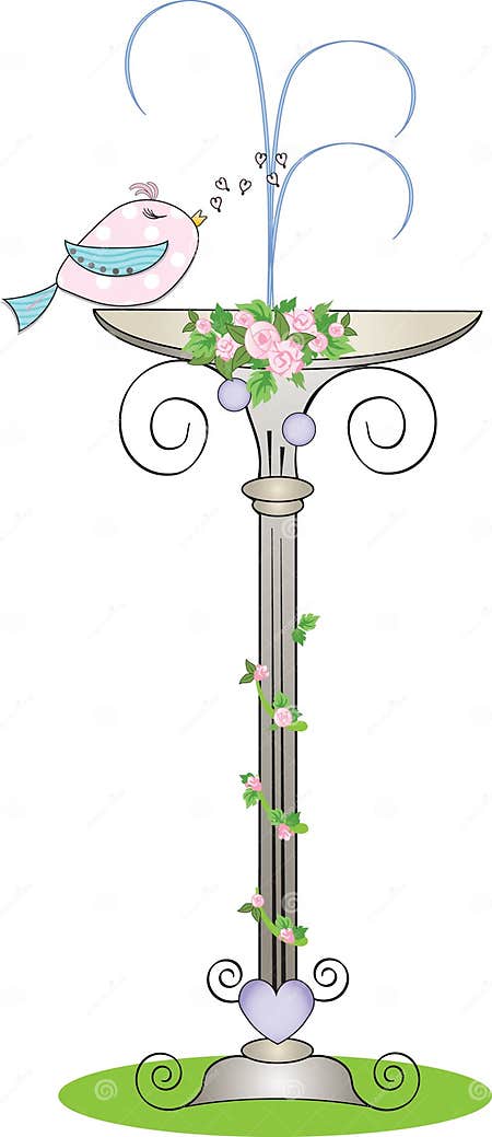 Whimsical Bird Bath stock vector. Illustration of boutique - 4031972