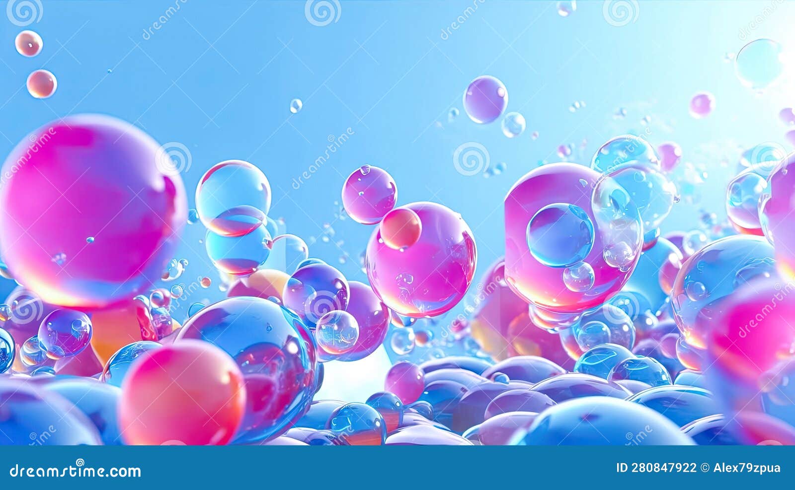 Whimsical Blue and Pink Bubble Background for Creativity - Generative ...