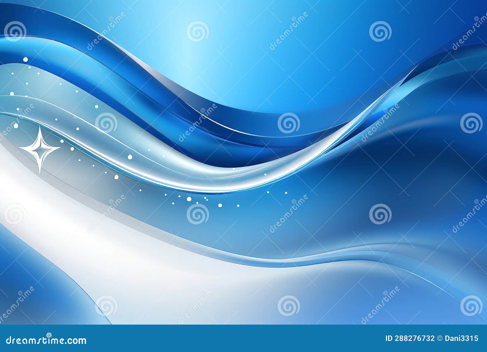 Whimsical Blue Waves and Star Abstract Background Stock Illustration ...