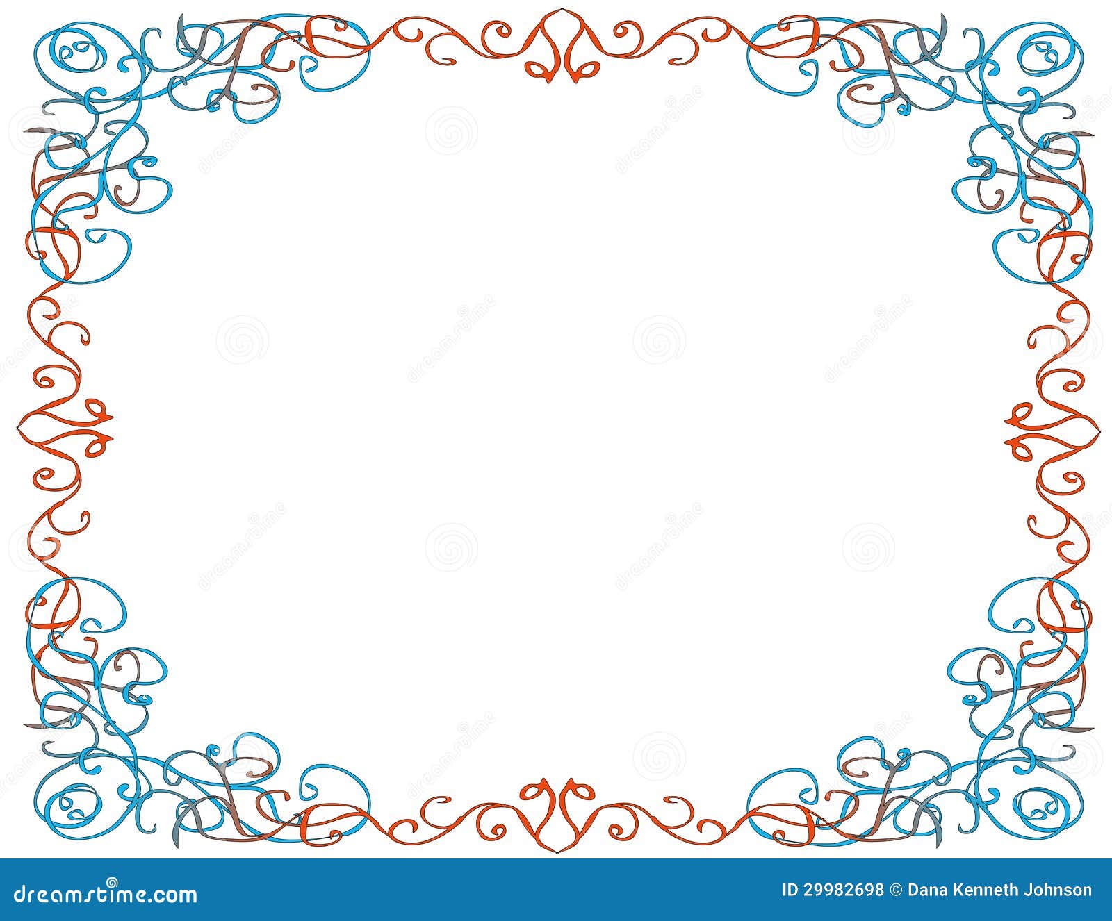 Whimsical Border, White Background Stock Illustration - Image: 29982698