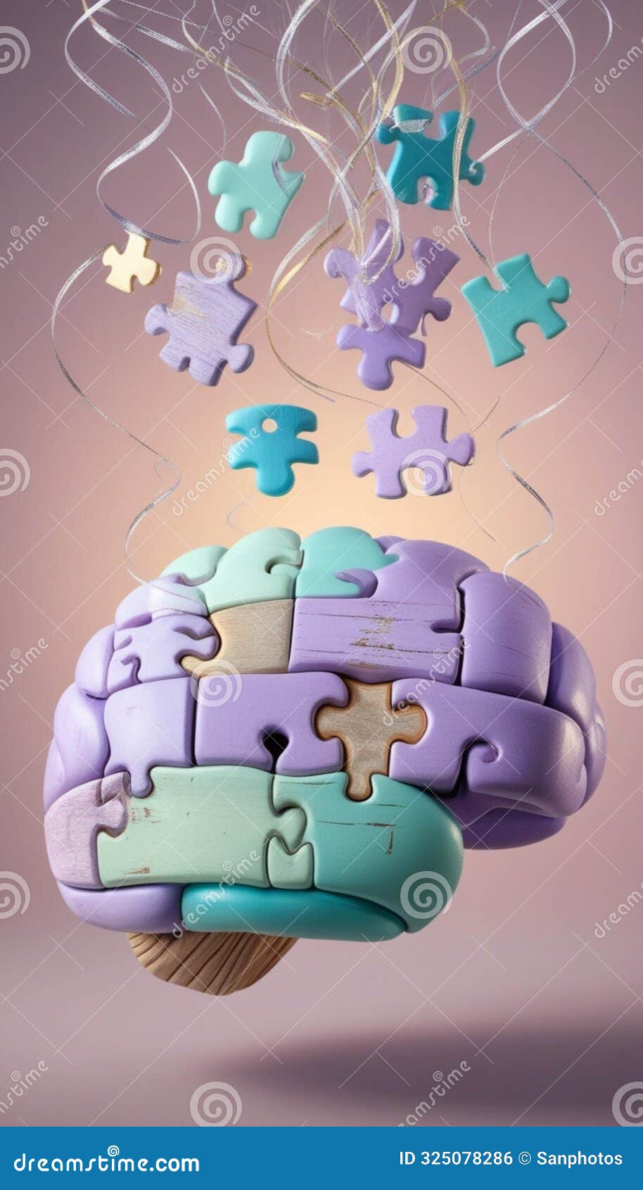 Whimsical Brain Puzzle With Falling Pieces: Celebrating Neurodiversity ...