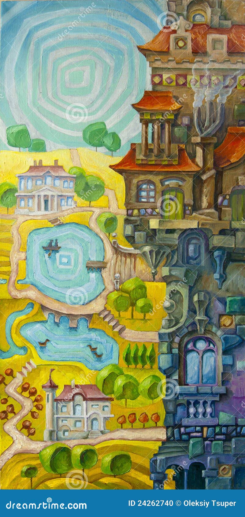 Whimsical building stock illustration. Illustration of castle - 24262740