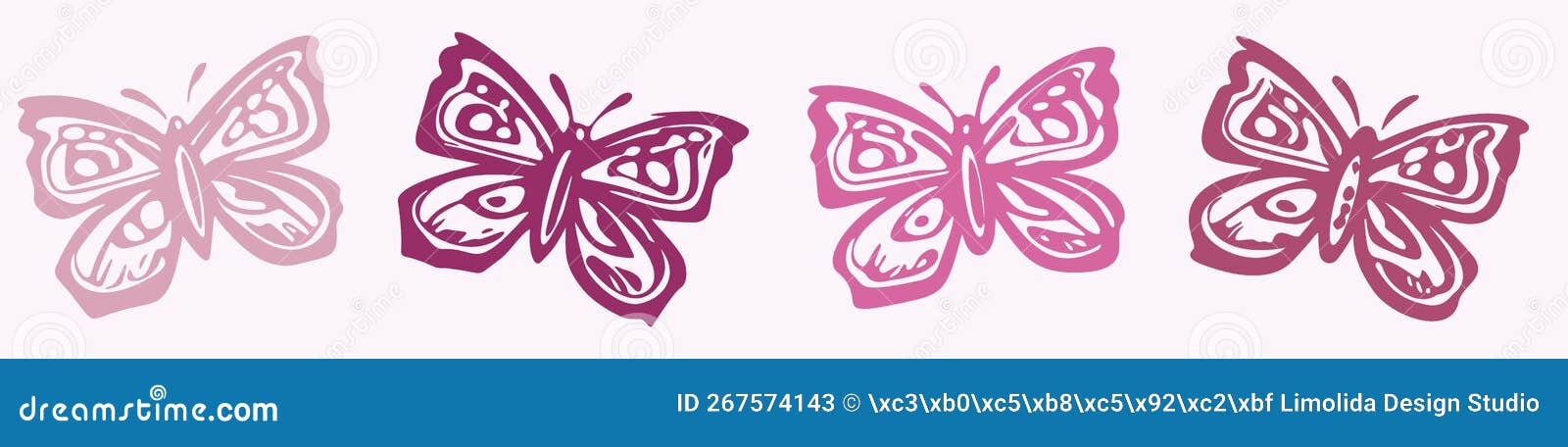 Whimsical Butterfly Drawing: Simplistic Vector Art For Coloring Stock ...