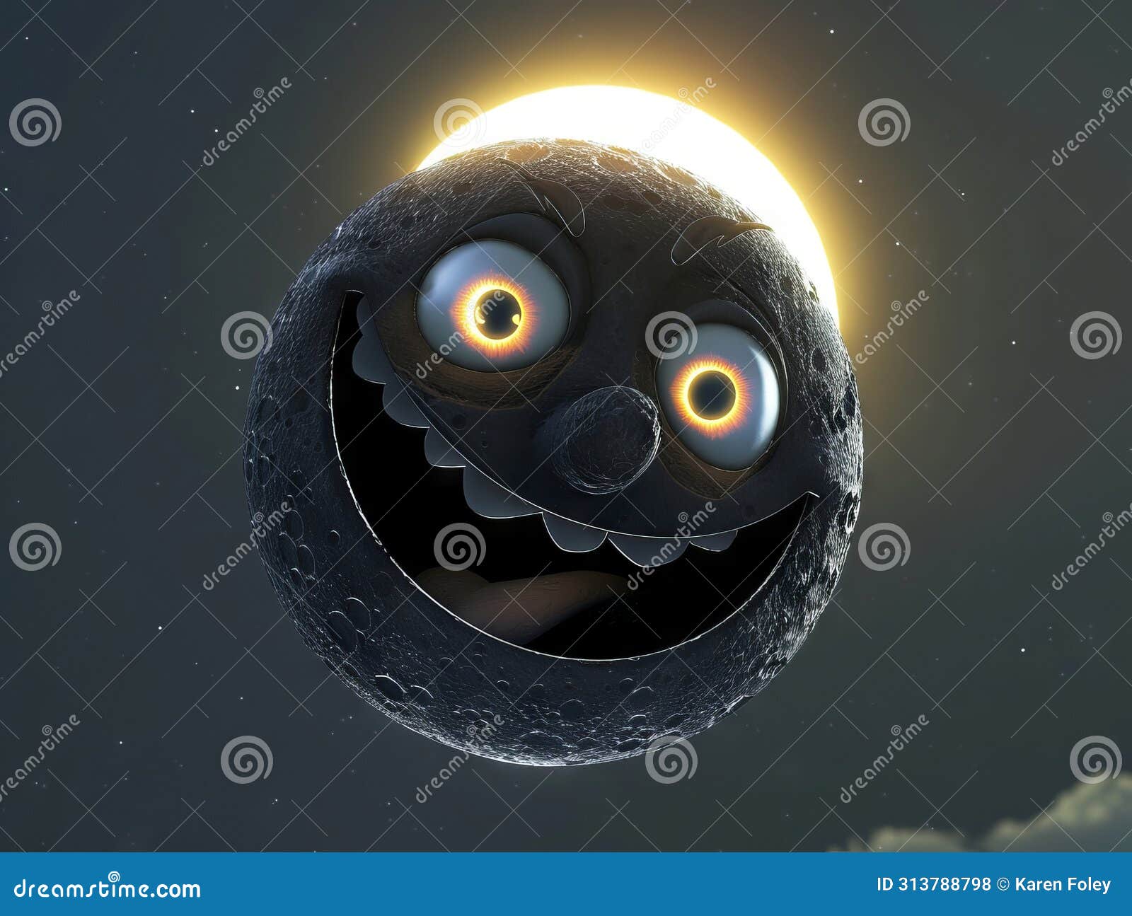 Cute Solar Eclipse Illustration Stock Illustration - Illustration of ...