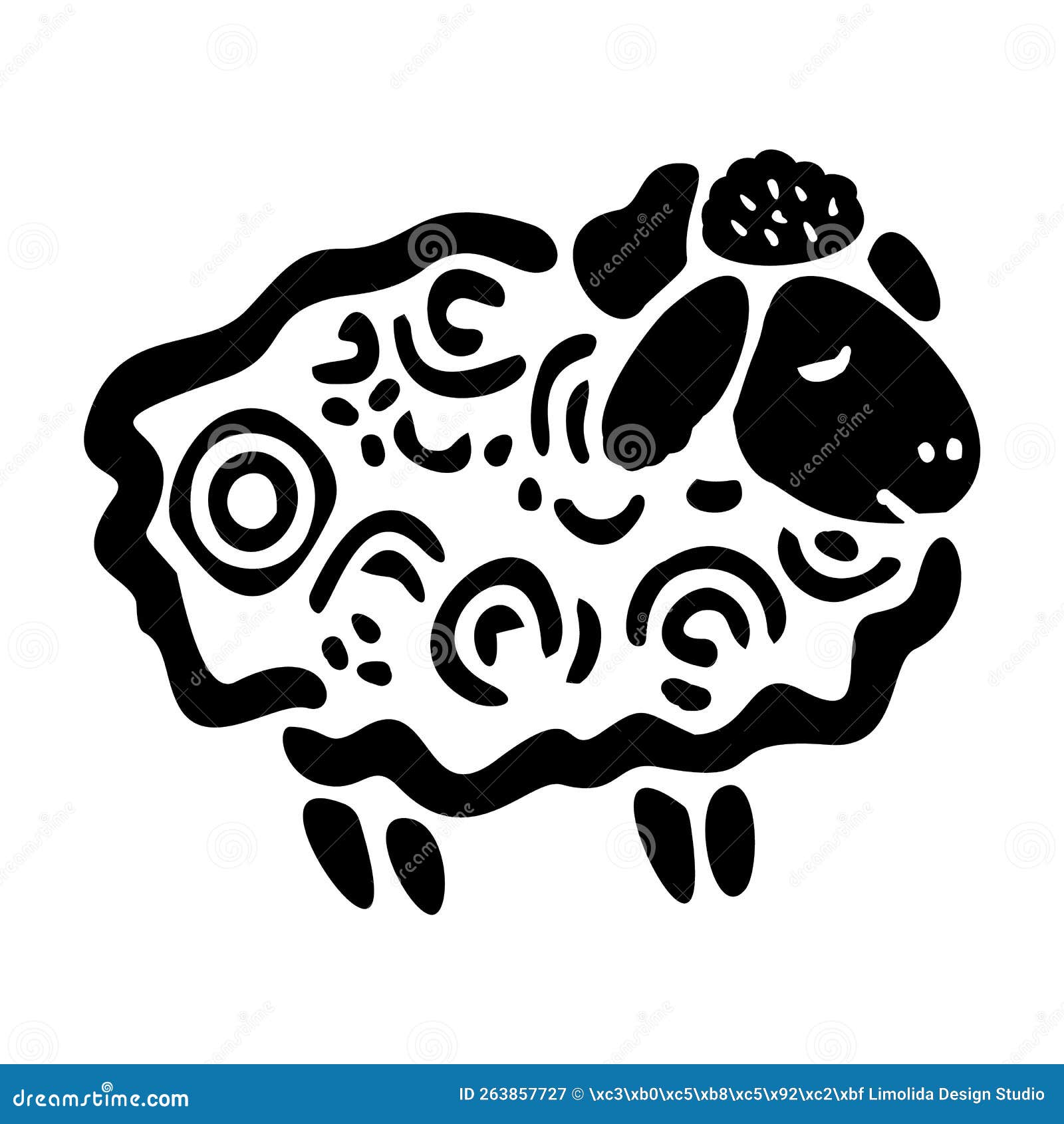 Whimsical Cartoon Spring Sheep Illustration, Vector Easter Farm Animal ...