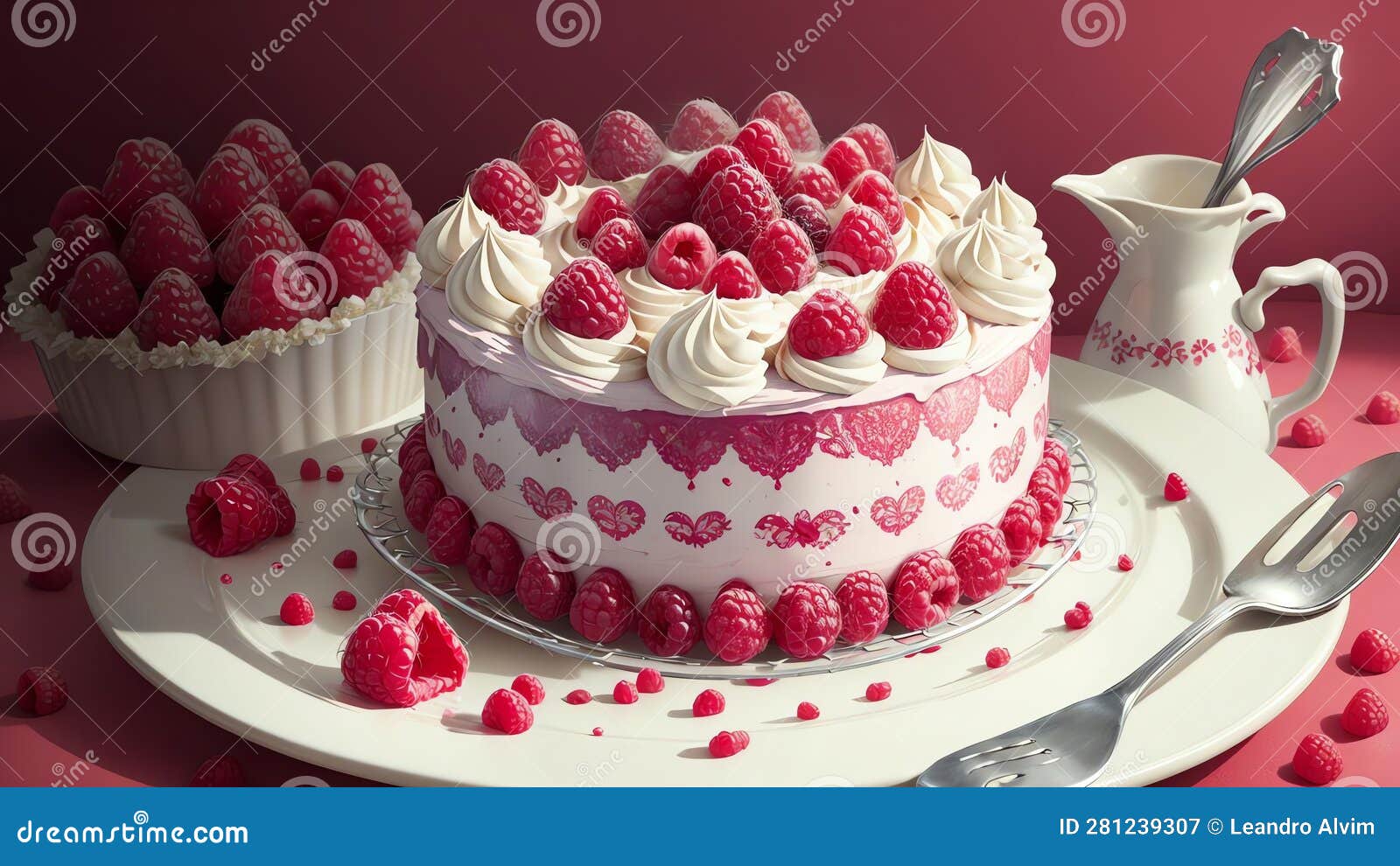 A Whimsical Celebration of National Raspberry Cake Day.AI Generated ...