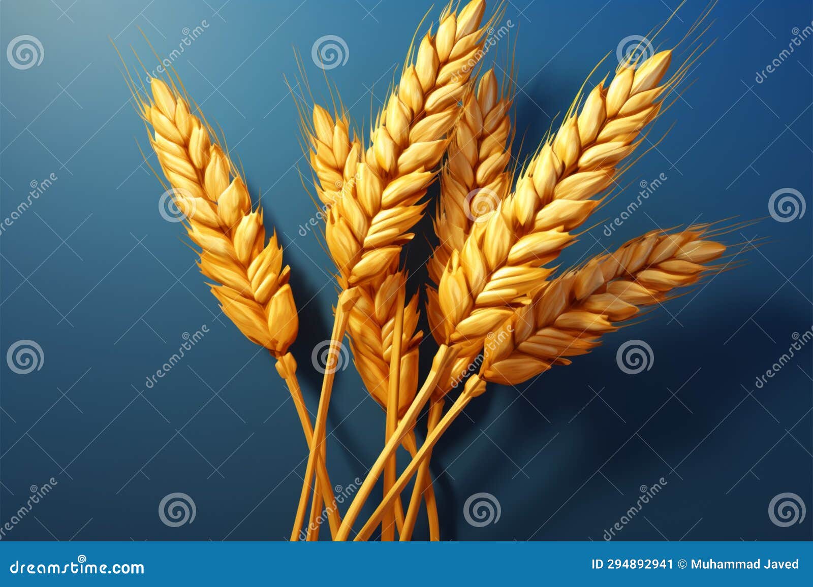 Whimsical CGI Wheat Piece in a Cartoon Style, Set Against a Blank ...