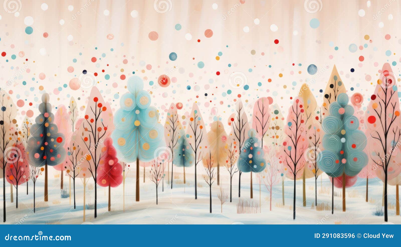 Whimsical Christmas Backdrop Stock Illustration - Illustration of ...